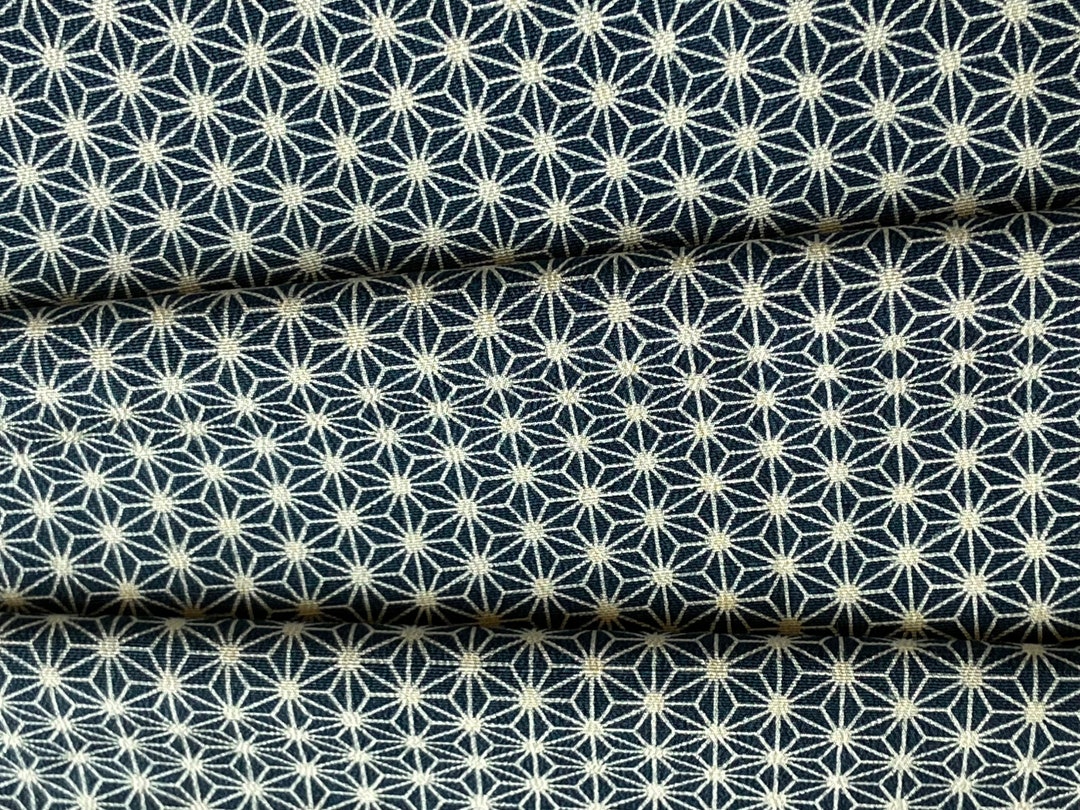 Vintage Silk Star Pattern in White and Blue. Stars / Geometric / 14 X ...