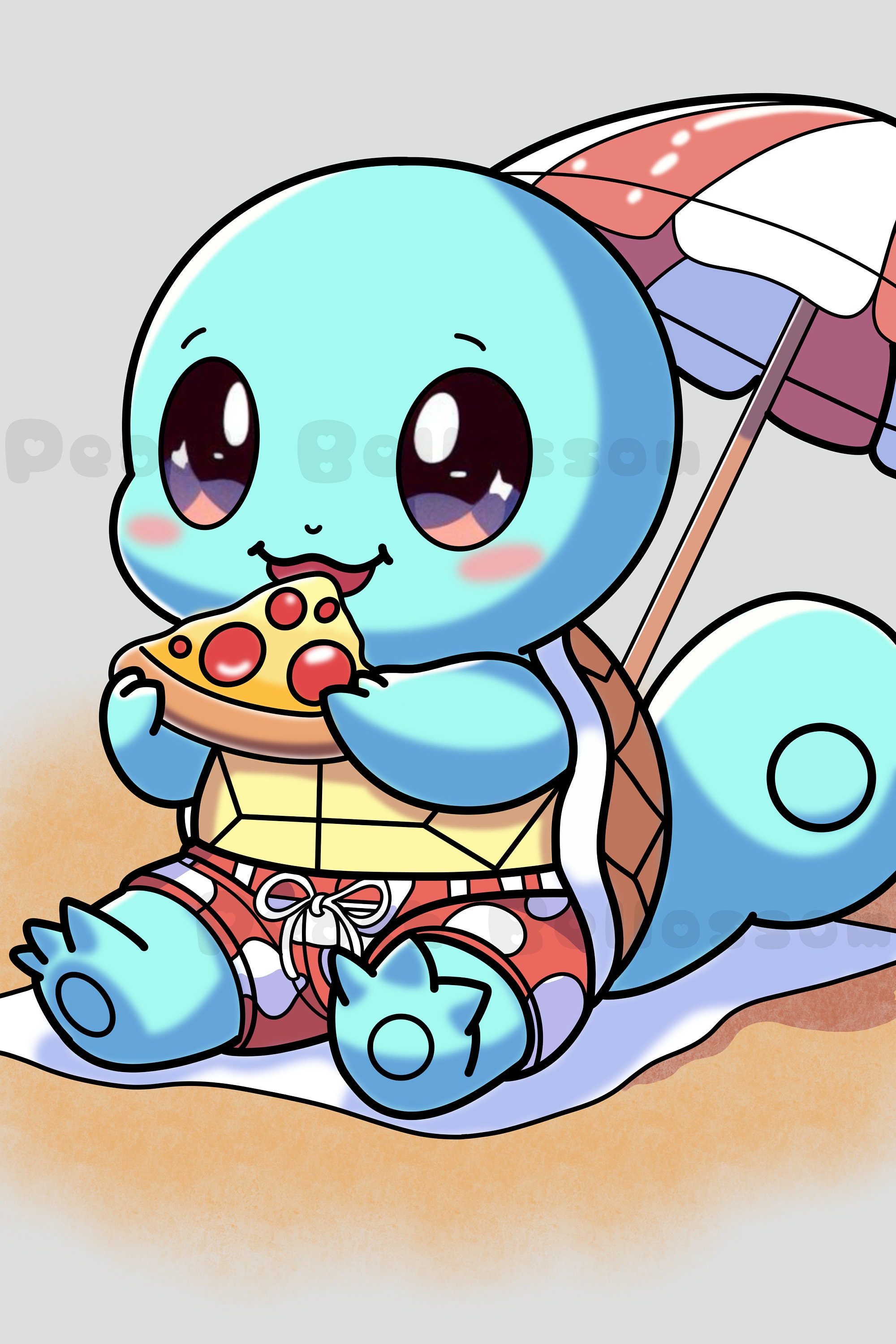 Squirtle's Day at the Beach fan Art - Etsy