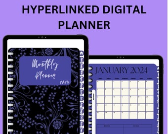 2024 Calendar, Digital Planners 2024, Planners, 2024, Elegant Flowers ...