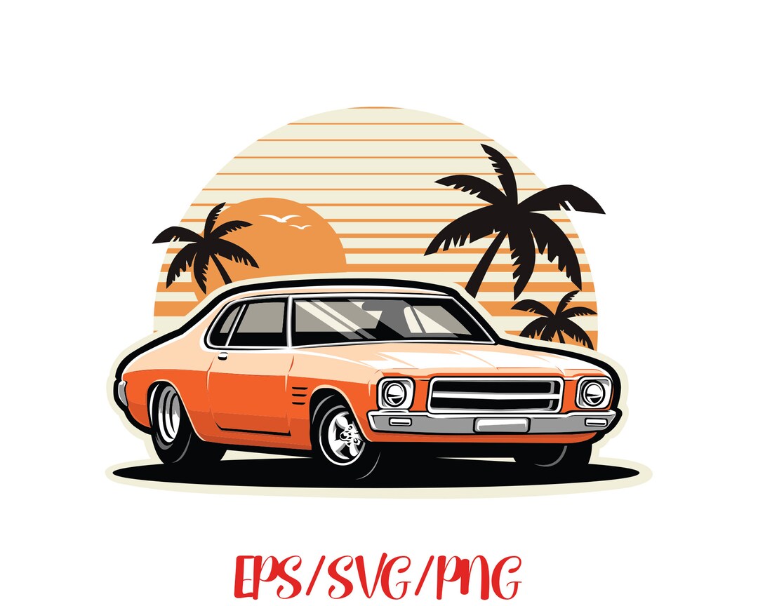 Car With Trees Svg, Muscle Car Svg, Palm Trees Svg, Sports Car Svg ...