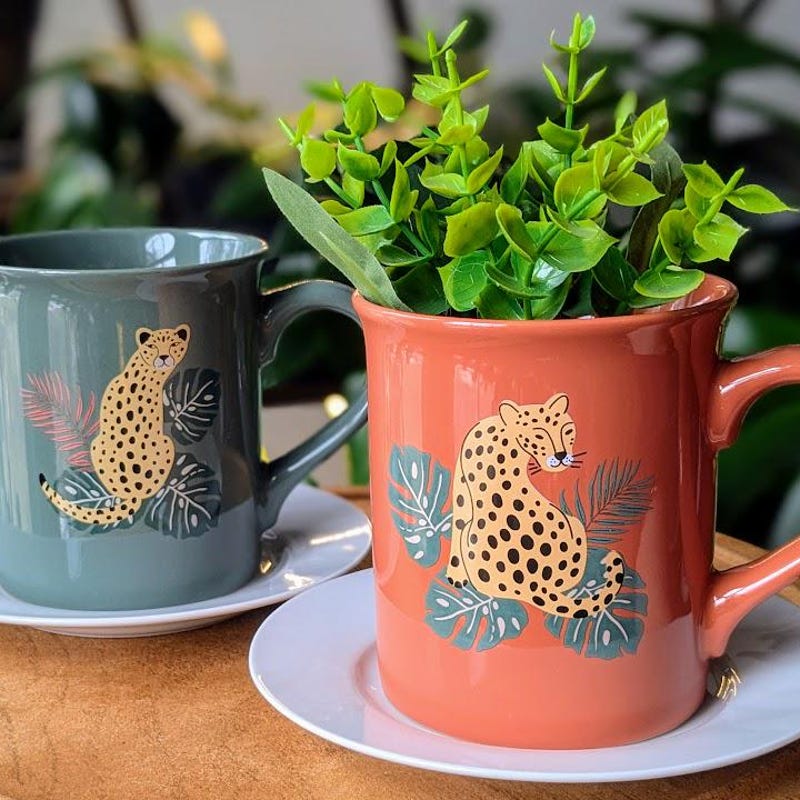Cheetah Planter - Etsy