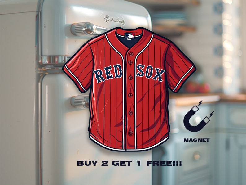 Boston Red Sox Jersey Fridge Magnet - MLB Memorabilia, Baseball Fan ...