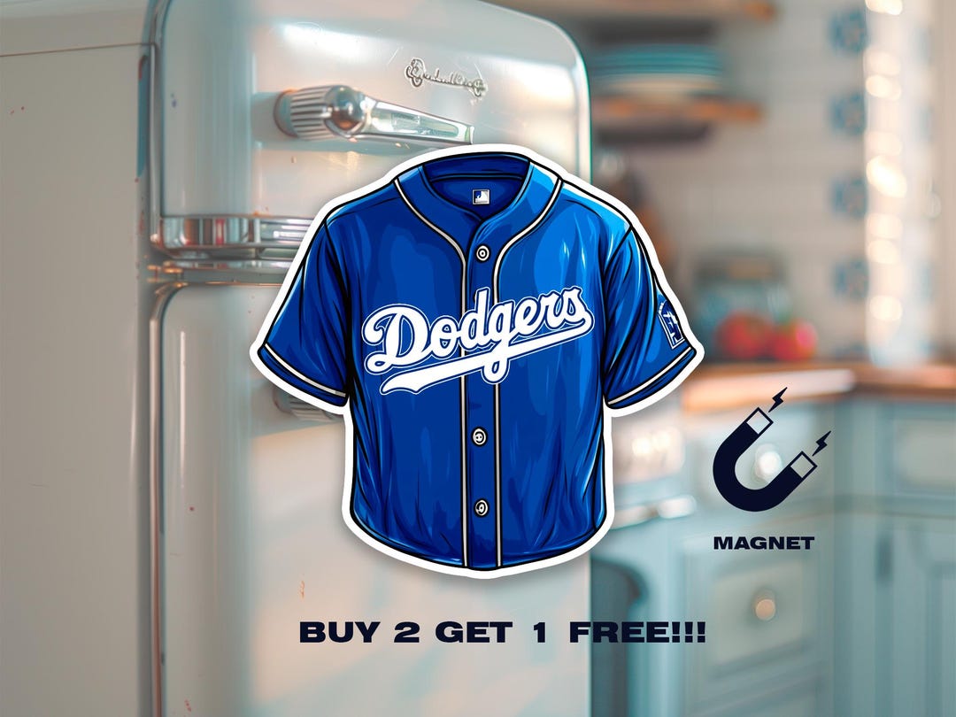 LA Dodgers Jersey Style Fridge Magnet - Baseball Fan Gift, MLB Team ...