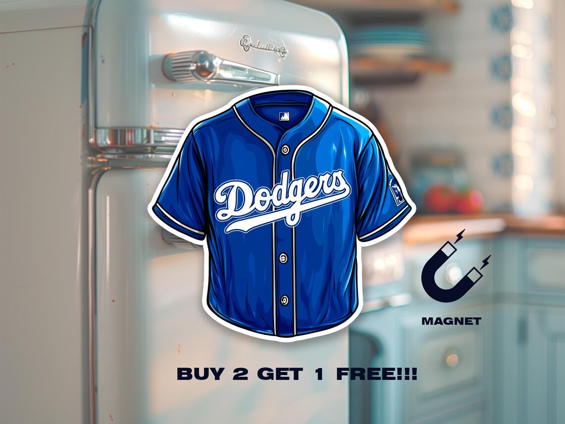 LA Dodgers Jersey Style Fridge Magnet - Baseball Fan Gift, MLB Team ...