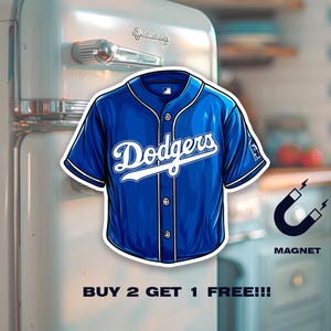 LA Dodgers Jersey Style Fridge Magnet - Baseball Fan Gift, MLB Team ...