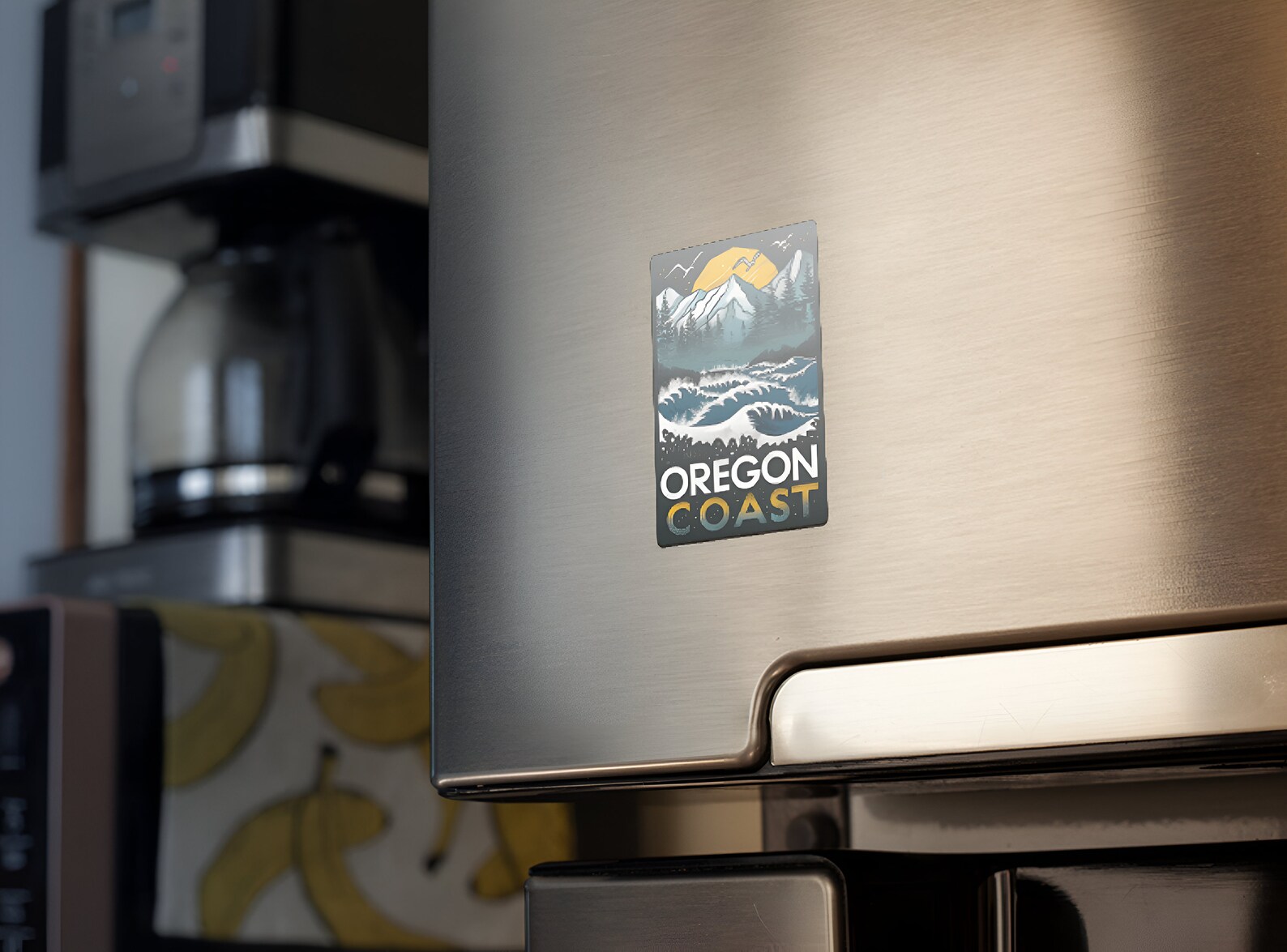 Oregon Coast Travel Magnet - Waves, Forest, and Mountains, Scenic ...