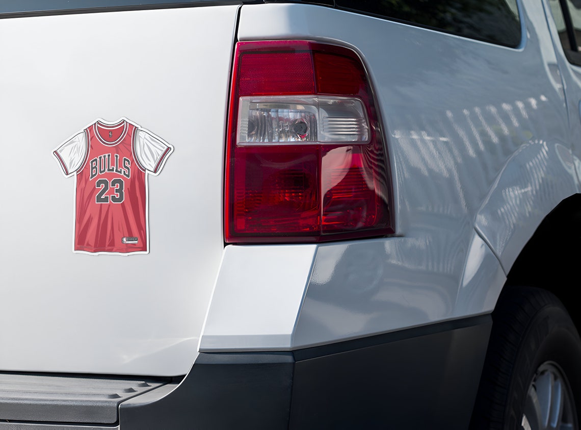 Chicago Bulls Jersey Car Sticker - Official NBA Merchandise, Basketball ...