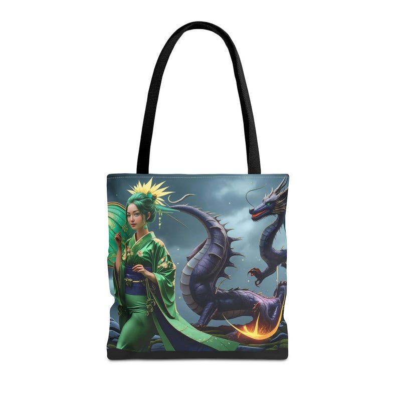 Mythical Creatures Tote Bag, Fantasy Art Tote, Dragon Design Shoulder ...
