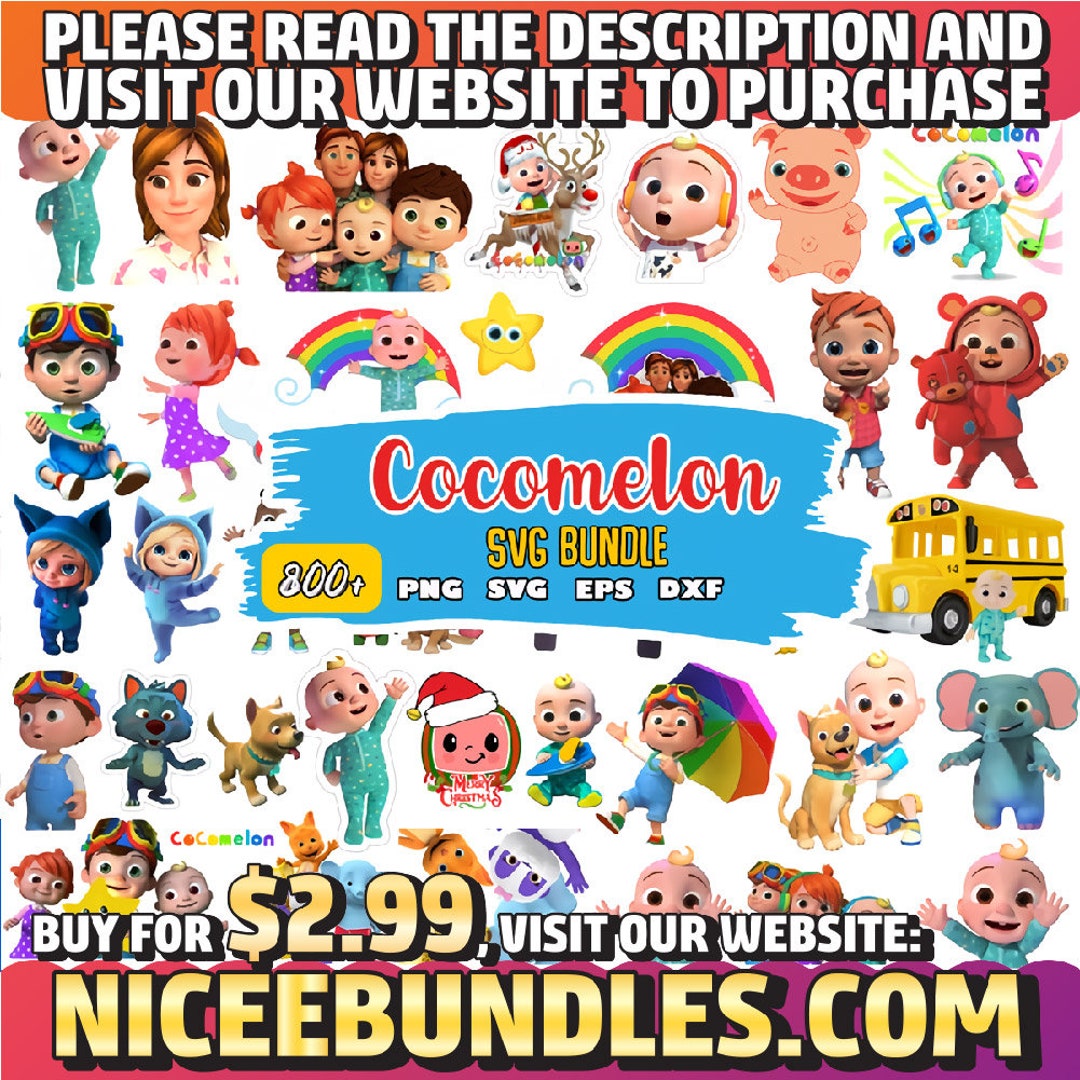 800 Files Cocomelon Bundle, Layered Cartoon Svg,png,pdf, Vector ...