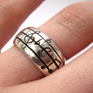 The Original Music Note Song Ring Sterling Music Wedding Ring ...