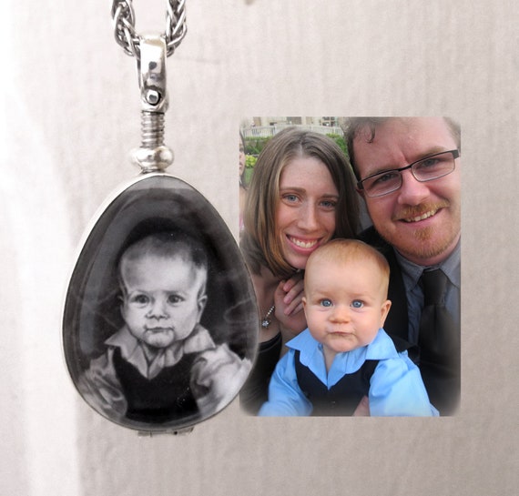 Custom Portrait Locket Baby Child Son Daughter Pet - Etsy