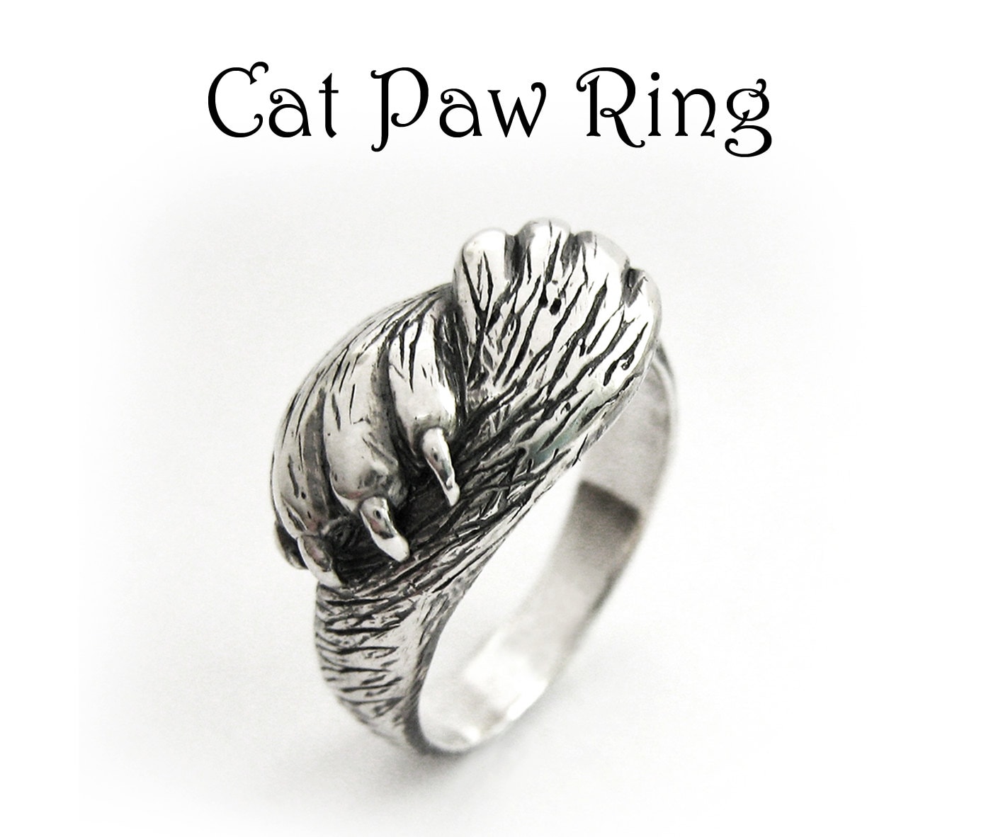 Paw to Paw Ring Cat Dog Wolf Rabbit Paws Sterling Cat Ring - Etsy