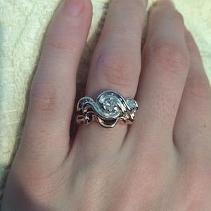 Water Ring Set - Handmade Wave Ring Beach Wedding Alternative ...