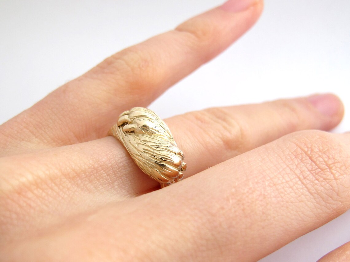 Paw to Paw Gold Ring Animal Ring Wolf Ring Cat Ring - Etsy