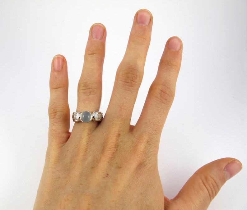 Music Engagement Ring in White gold with Moonstone Customize | Etsy