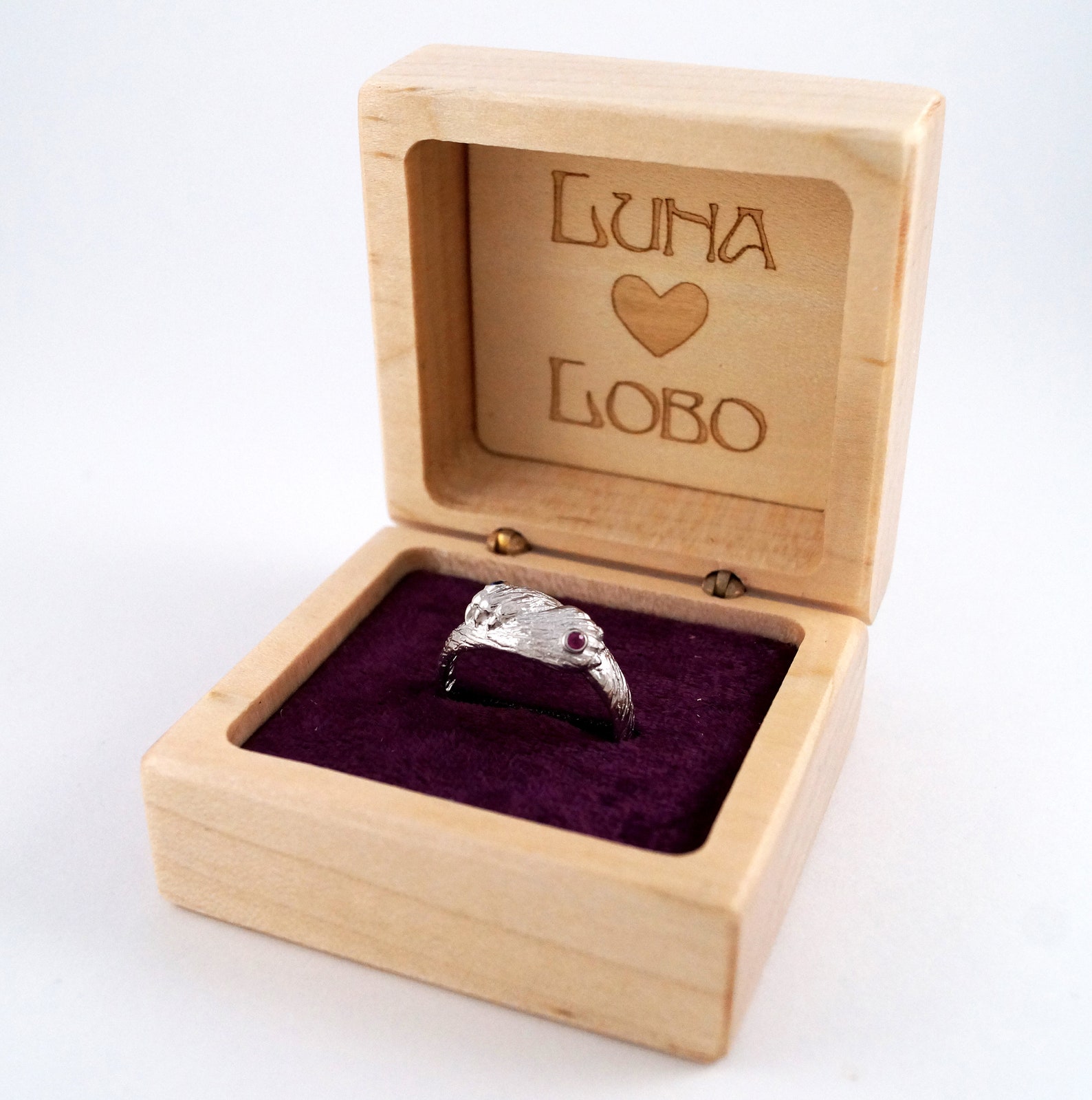 Custom Engagement Ring Box Claddagh Wolf Cat Music Unique - Etsy