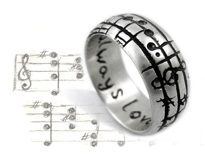 Your Song Ring - Custom One of a Kind Music Ring - Sterling Silver ...