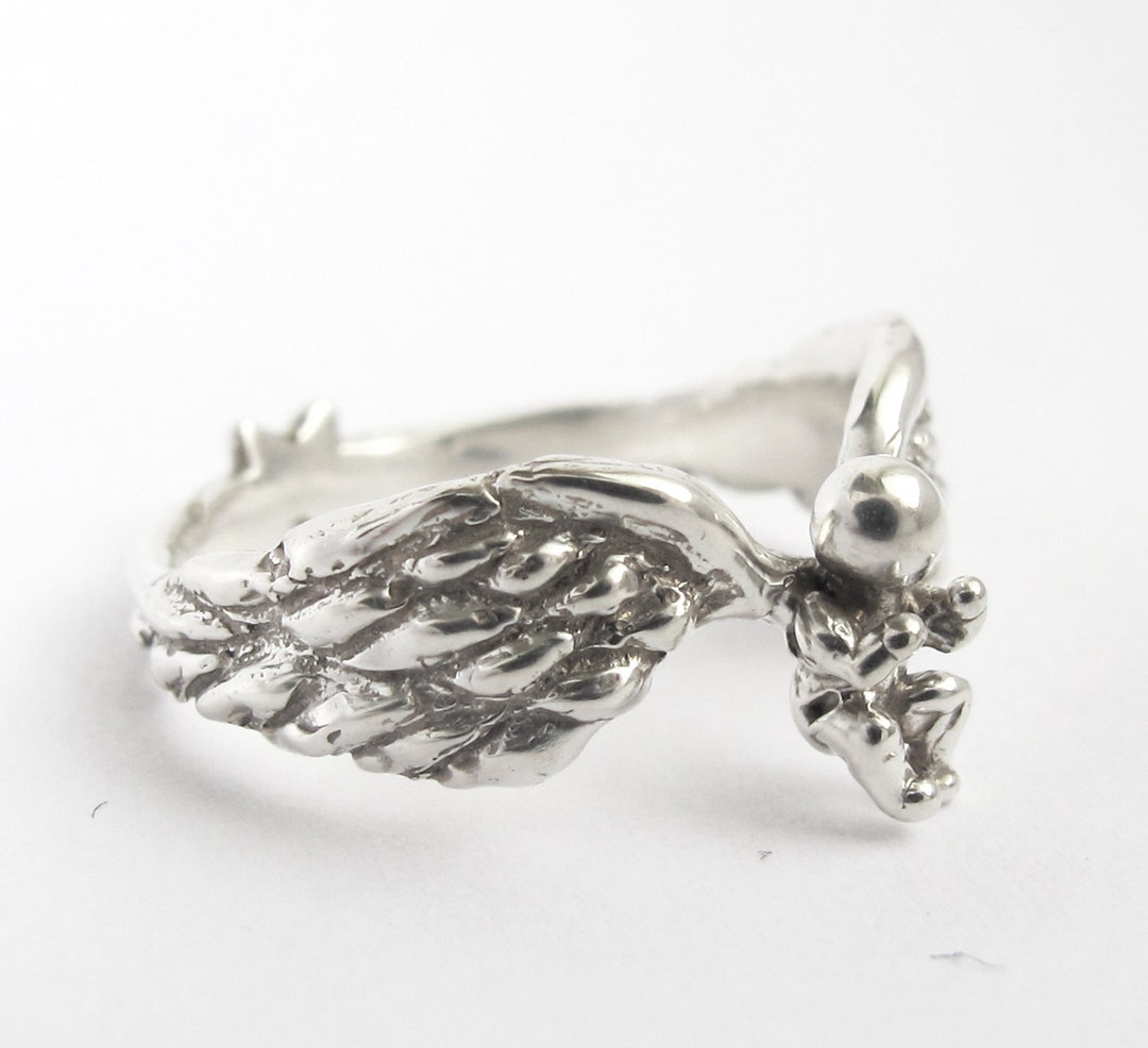 This Baby's Got Wings - Cupid Angel Ring Silver Angel Baby Ring ...