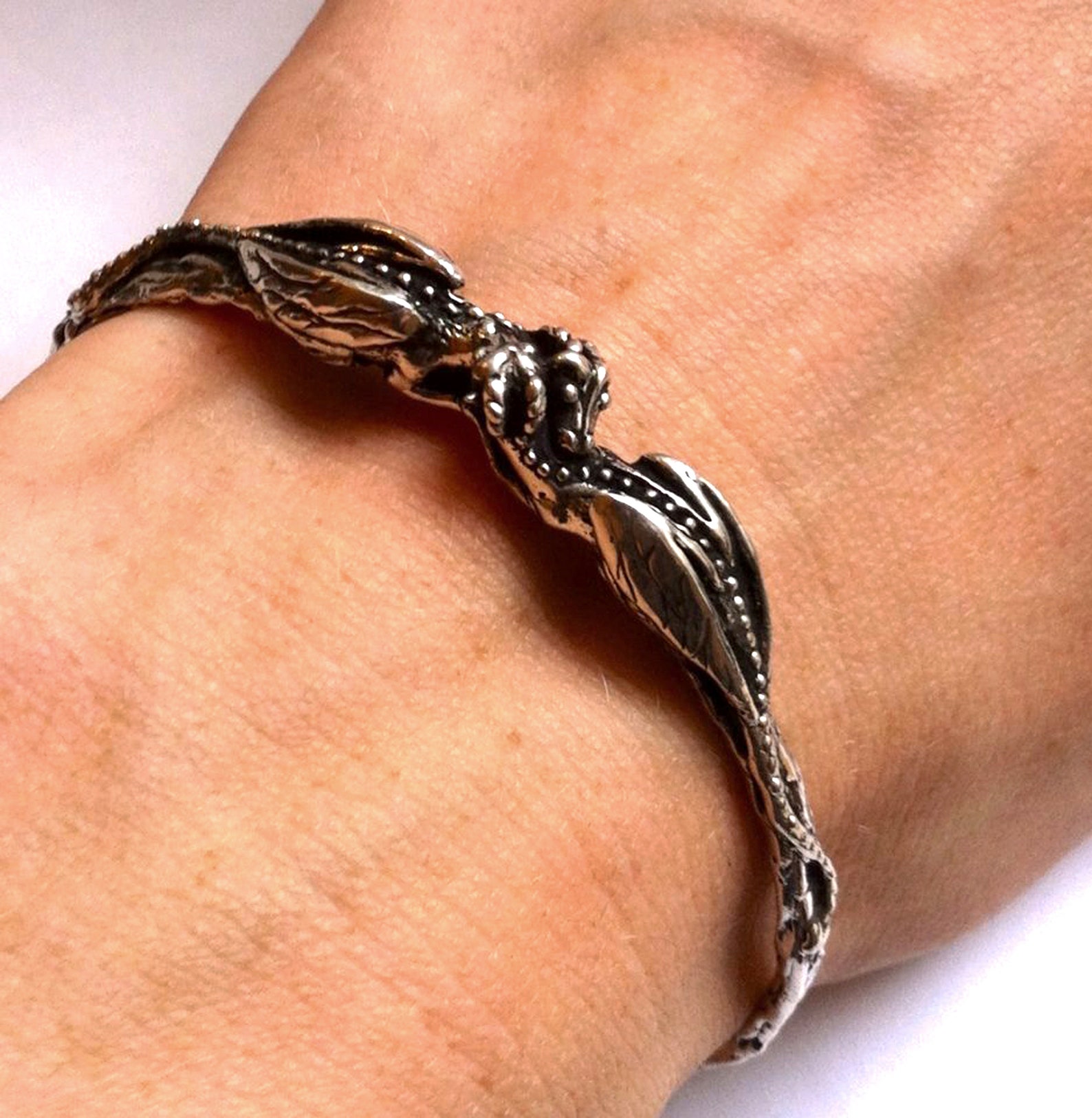 Dragon Love Handcrafted Dragon Bangle 2 Dragons Embracing - Etsy