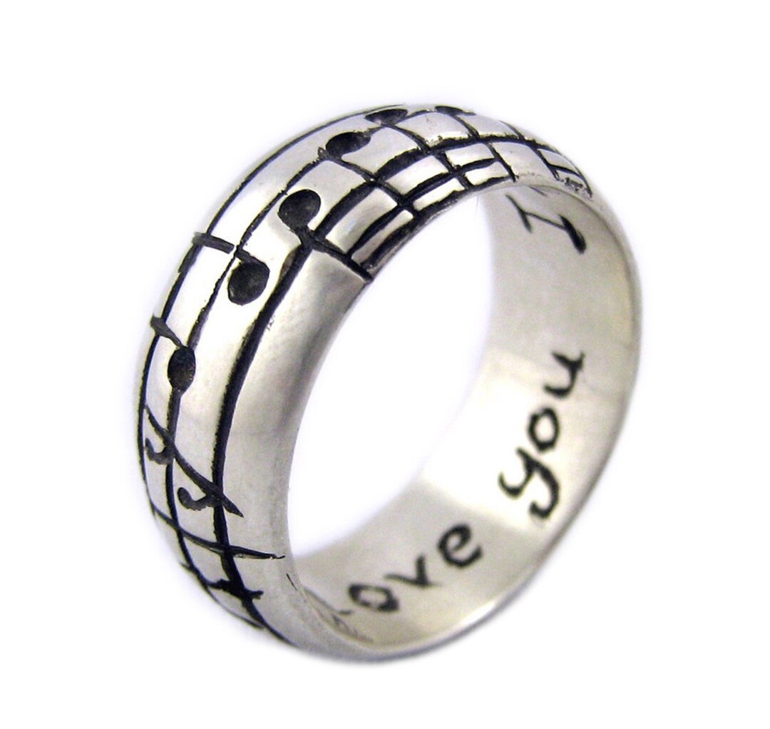 The Original Music Note Song Ring Sterling Music Wedding Ring ...