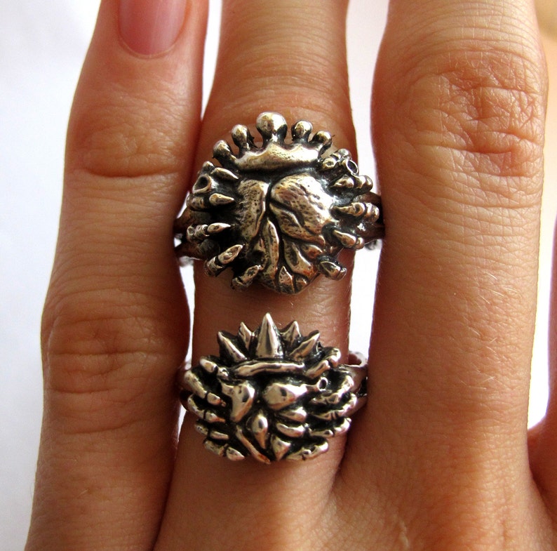 Love in Hand - Alternative Anatomical Claddagh Wedding Ring Set ...