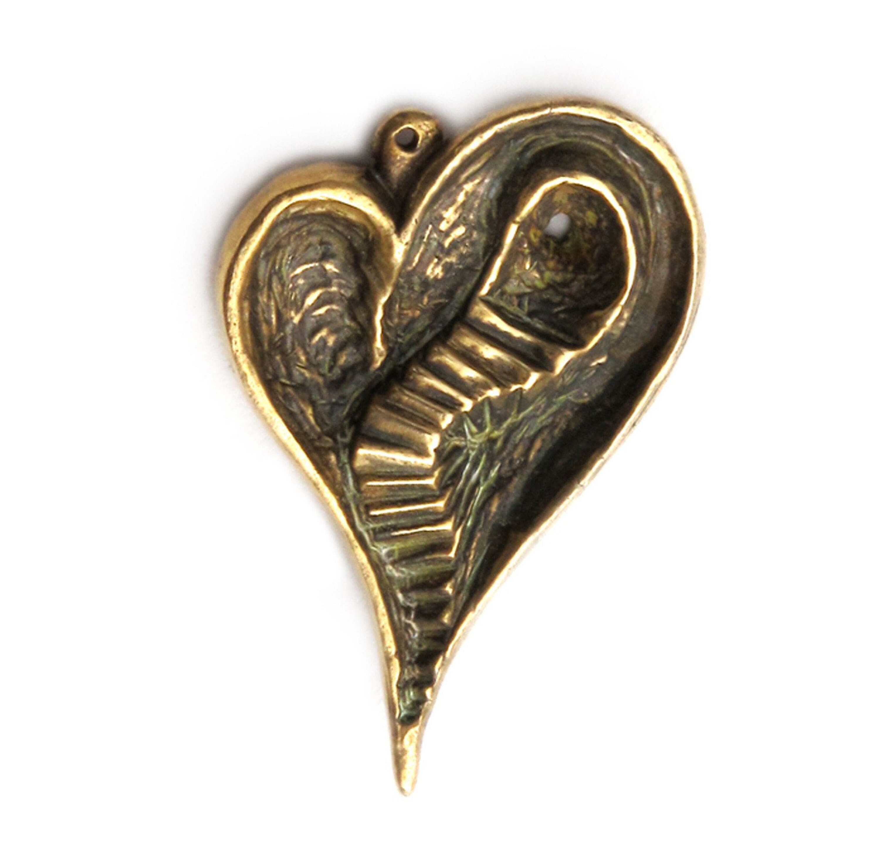 Heart Ache Handmade Sterling Silver or Brass Heart Statement Piece ...
