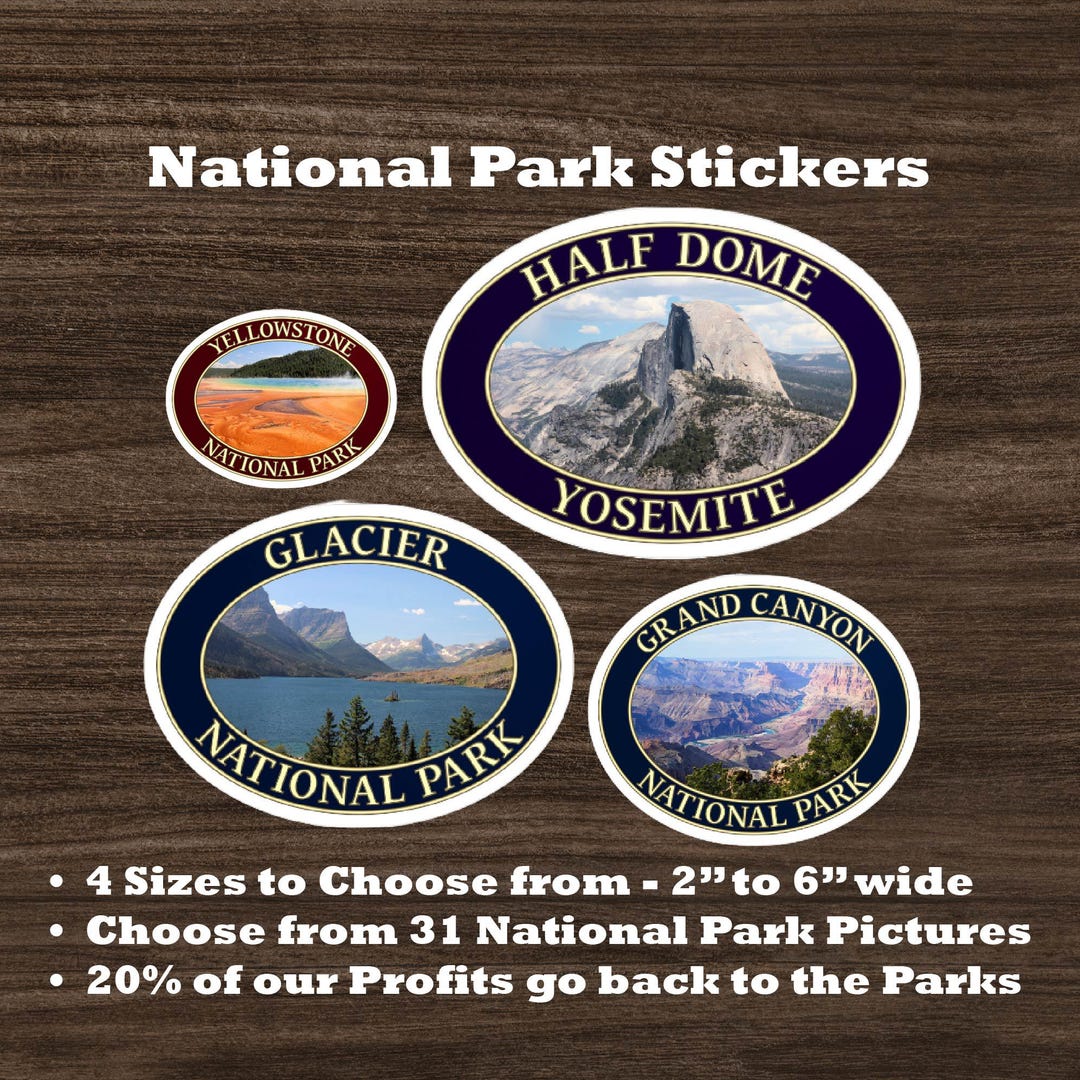 National Park Sticker Set, National Park Gift - Choose From 31 Stunning ...