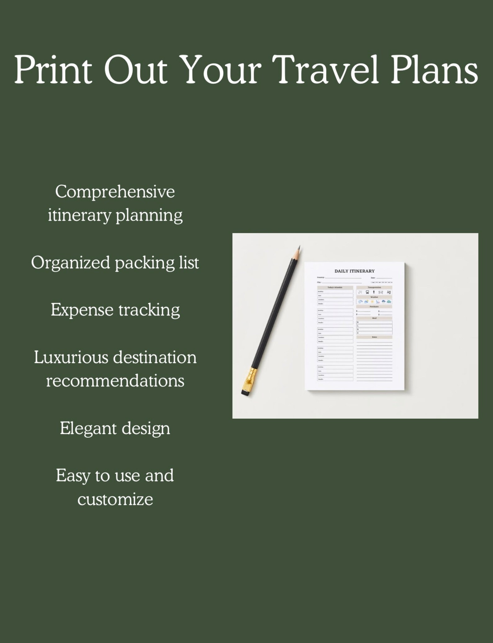 Printable Travel Planners, Packing List, Organizers, , Itinerary ...