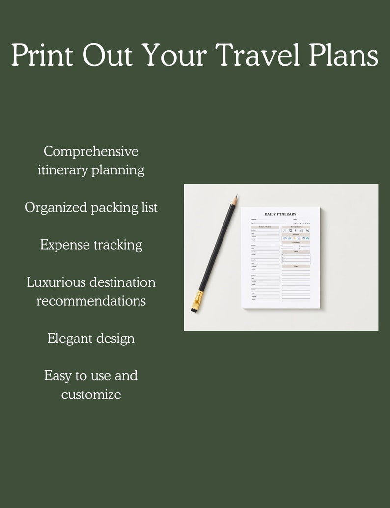 Printable Travel Planners, Packing List, Organizers, , Itinerary ...