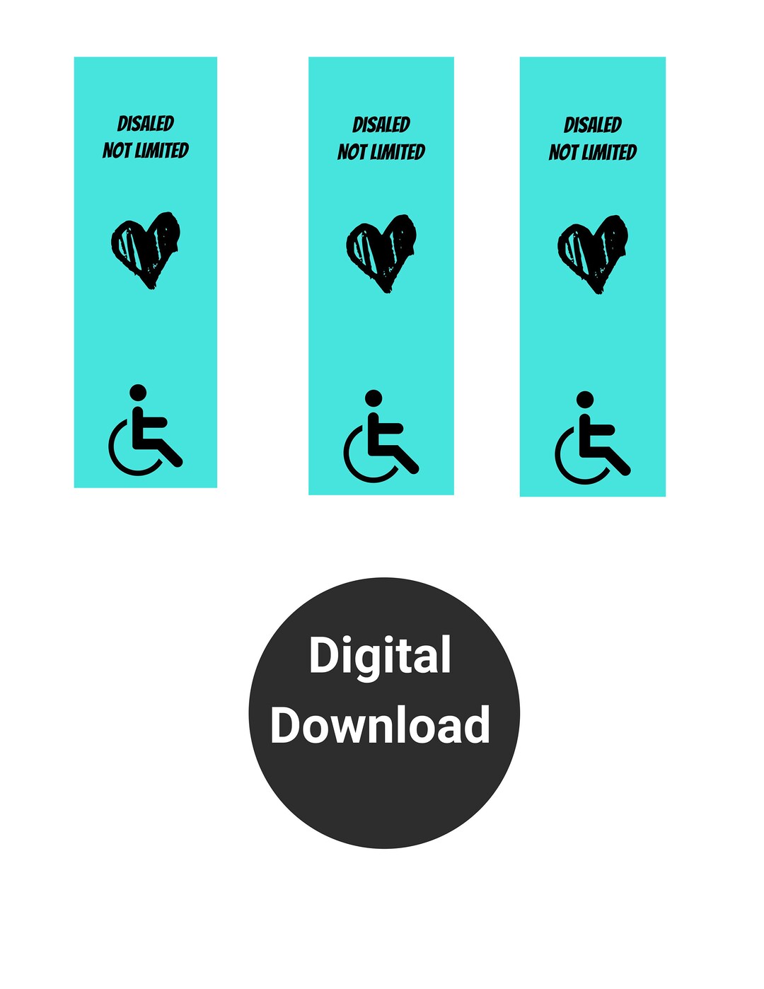Teal Printable Disability Pride With Inspirational Quote Bookmarks - Etsy