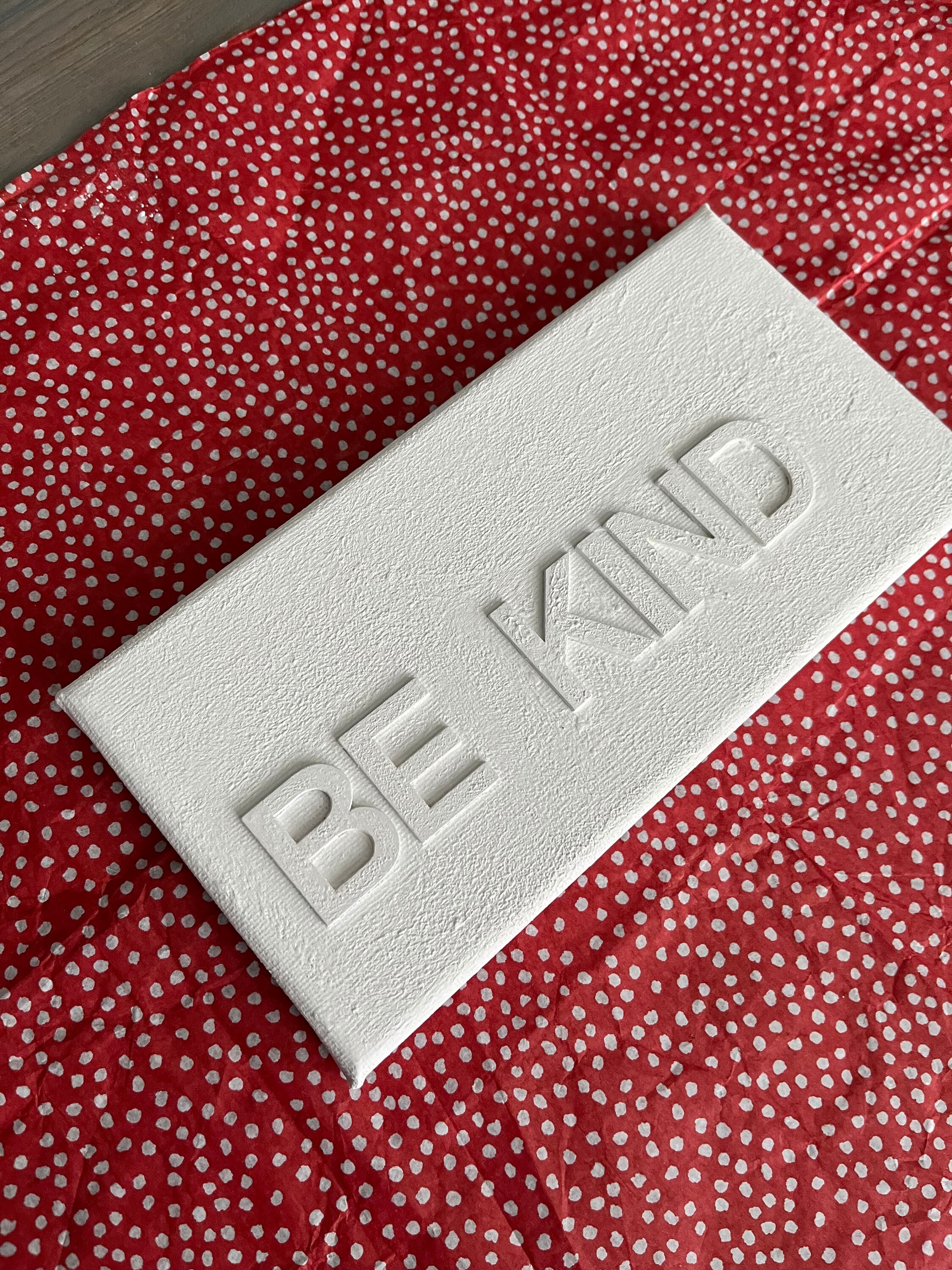 Textured Wall Art Canvas With Be Kind in 3d Letters. Handmade. - Etsy