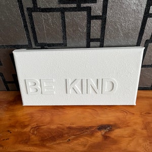 Textured Wall Art Canvas With Be Kind in 3d Letters. Handmade. - Etsy