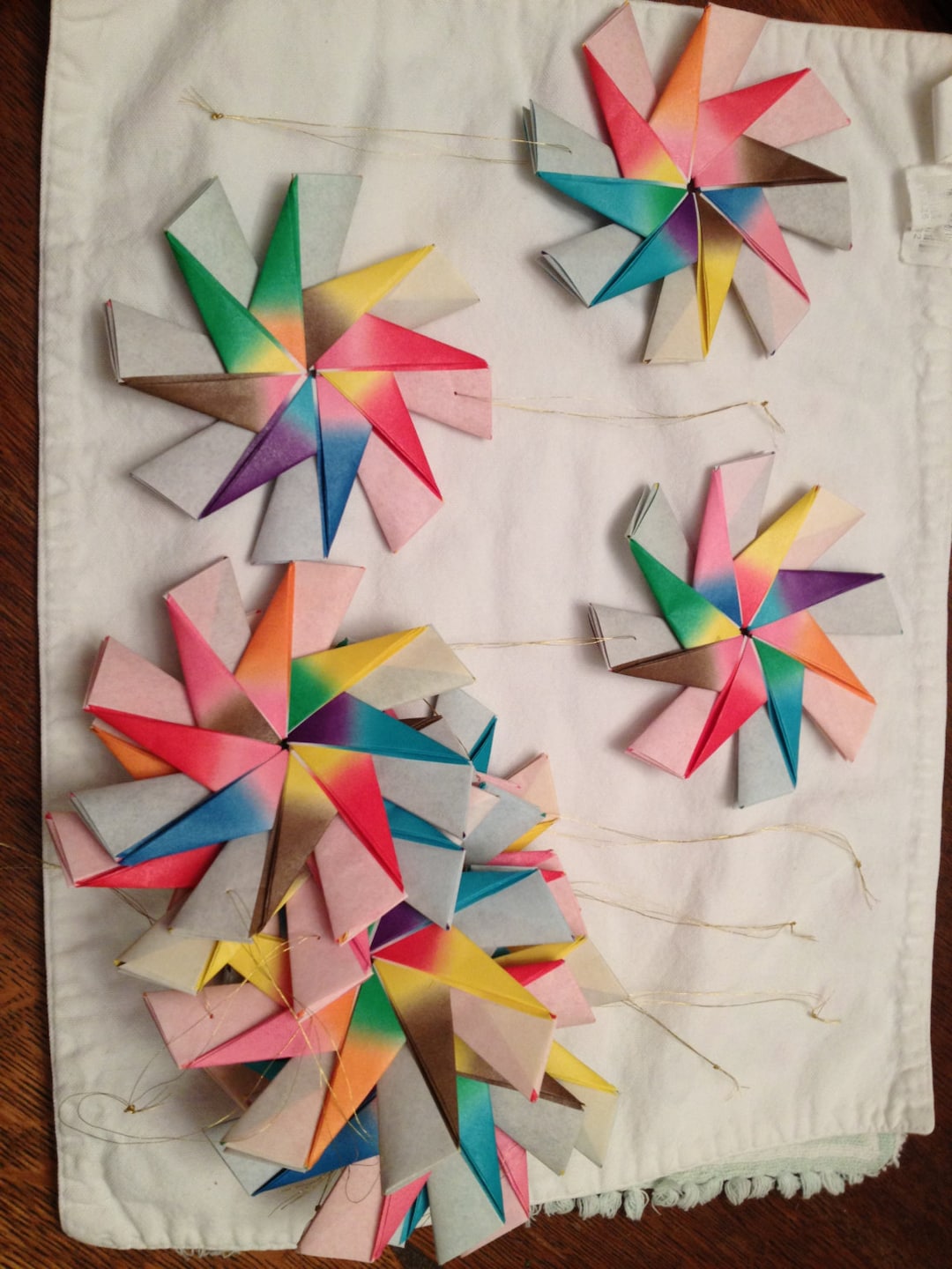 Lot of 12 Rainbow Starburst Origami Ornaments. **NEW LOWER PRICE!!** - Etsy
