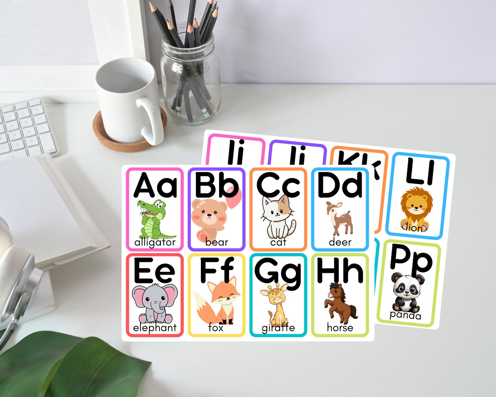 Handmade Animal Alphabet Flashcard Printable, Baby Learning Tool, Home ...