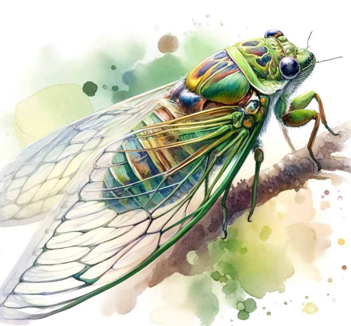 Water Paint Cicada - Etsy