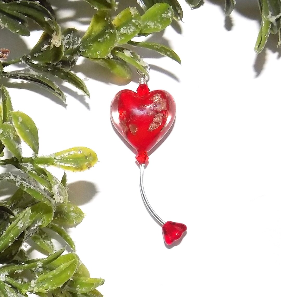 Unique Fairy Garden Miniature Heart-shaped Red Glass Hummingbird Feeder ...