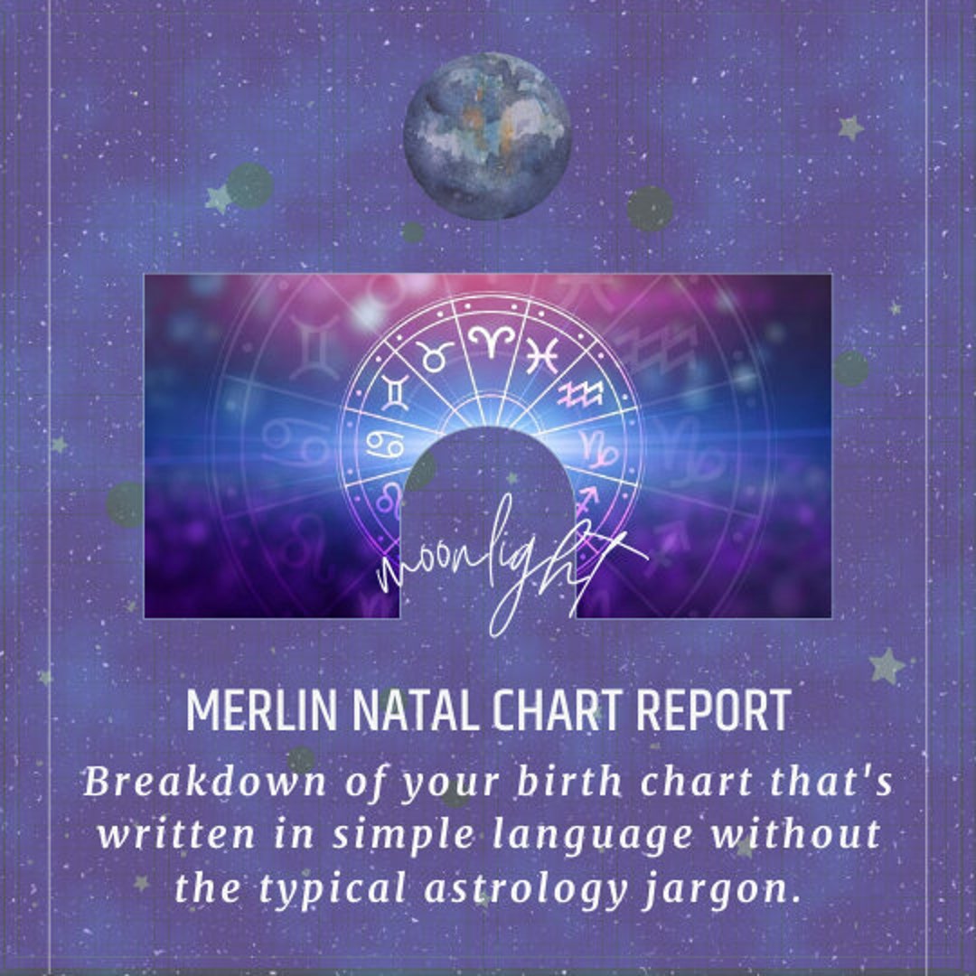 Within 24 Hours Merlin Natal Chart Report, Personalized Astrological ...
