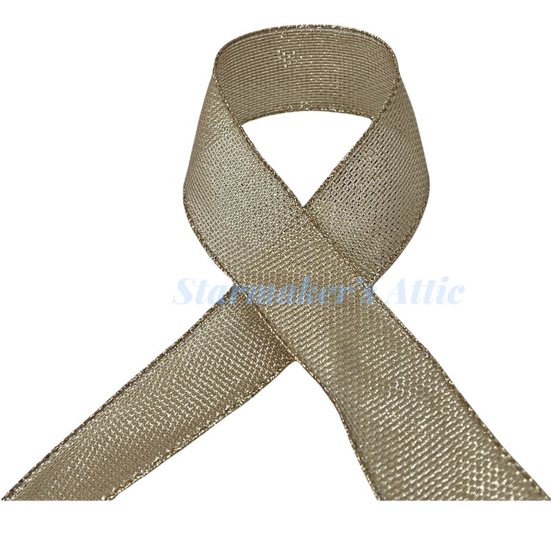 Beautiful 1.5 Inch Gold Metallic Ribbon With a Wired Edge 5 - Etsy