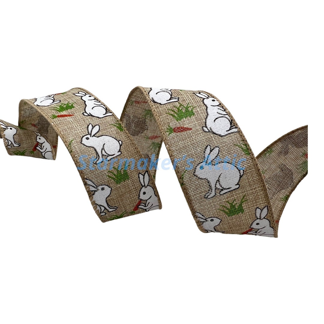 Beautiful 1.5 Inch Bunny Rabbit Ribbon With a Wired Edge - 5 Yards ...