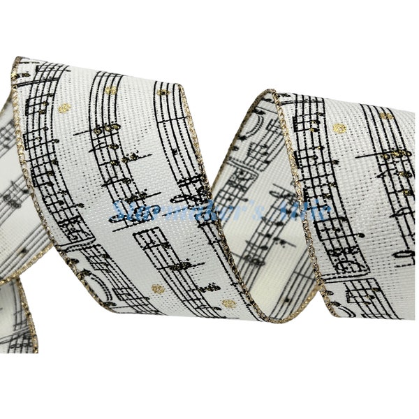 Christmas Ribbon With Musical Notes - Etsy