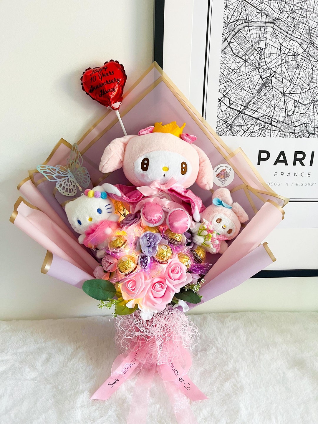Sanrio Bouquet,sanrio, Sanrio Plush, Kawaii Sanrio, Graduation Bouquet, Birthday Gift, Hello ...