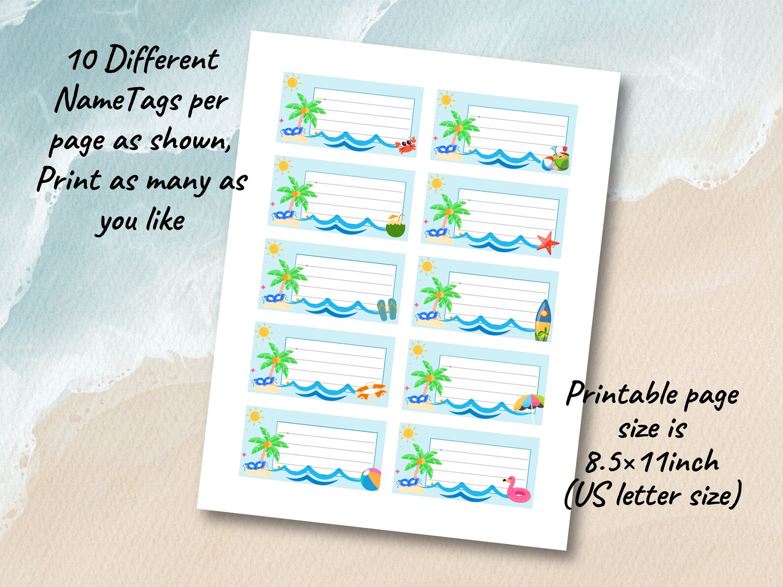 School Name Tags,beach Name Tags,beach Name Labels,classroom Name ...