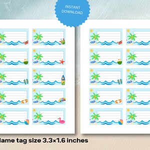 School Name Tags,beach Name Tags,beach Name Labels,classroom Name ...