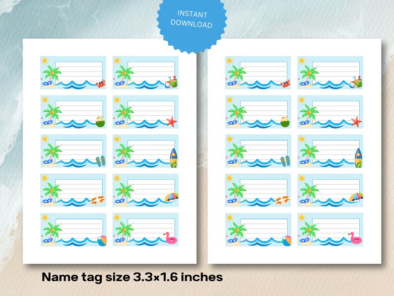 School Name Tags,beach Name Tags,beach Name Labels,classroom Name ...