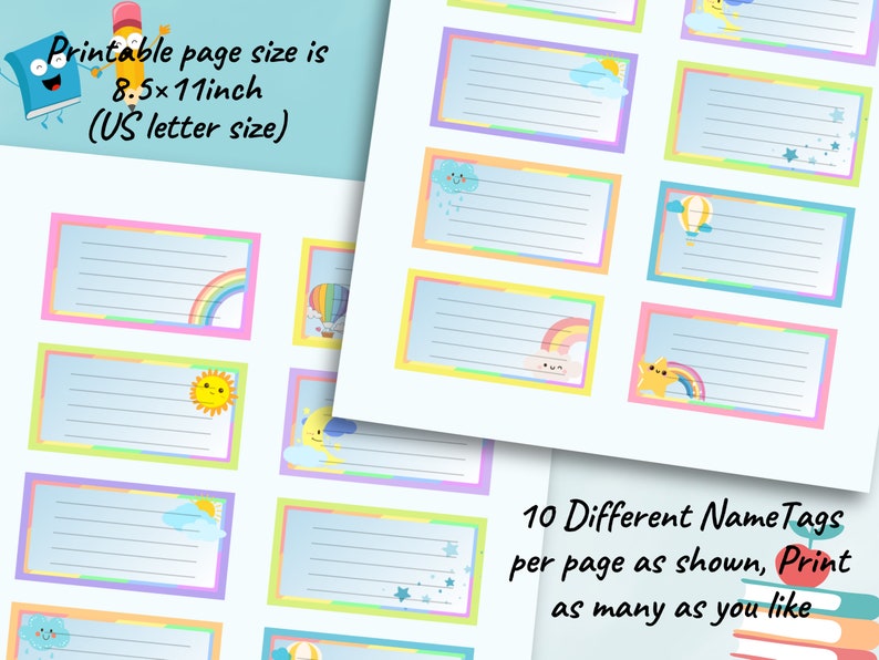 School Name Tag,classroom Rainbow Name Labels,school,name Labels ...