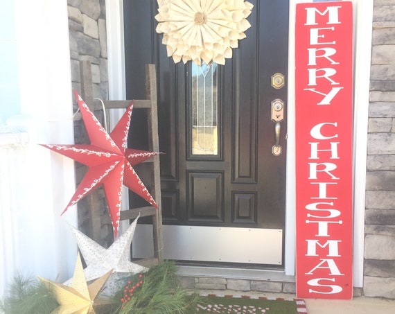 Large Merry Christmas Porch Sign, Noel sign, Large Welcome sign, Front ...