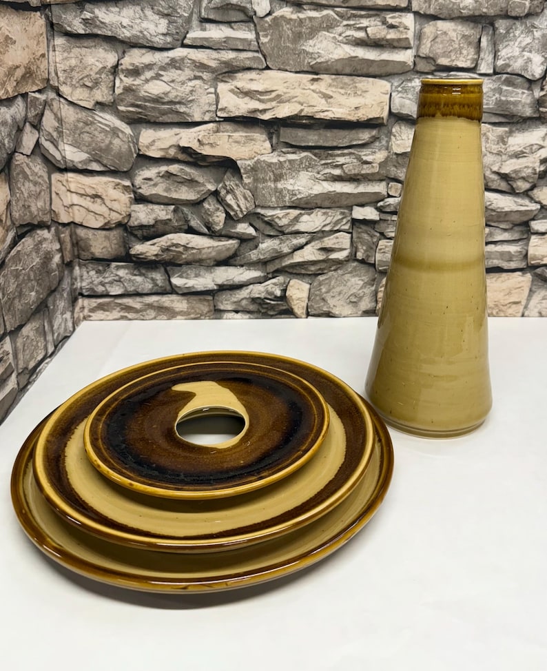 Handmade 3-tier Ceramic Dessert Stand With Flower Vase | Wheel-thrown ...
