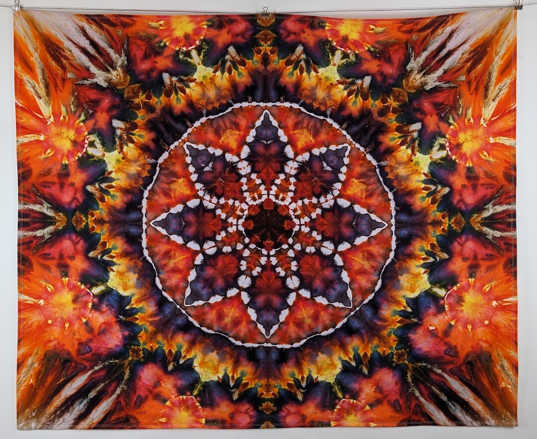 Mandala Tie Dye Tapestry 100% Cotton Ice Dye 49x41 T201 - Etsy