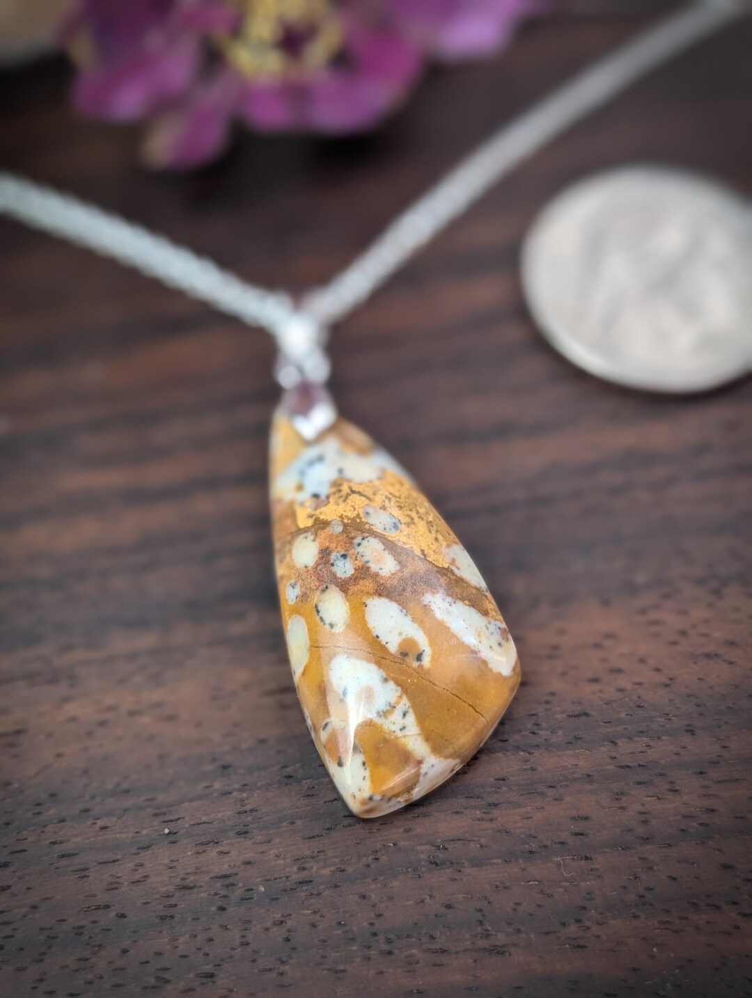 Rare Fawn Skin Jasper Necklace - Handcrafted Natural Stone Jewelry - Etsy