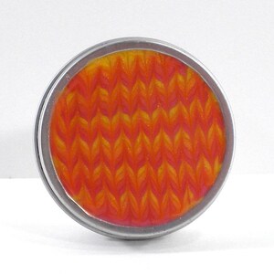 Medium Pill Box With Orange and Yellow Stripes - Colorful Round ...